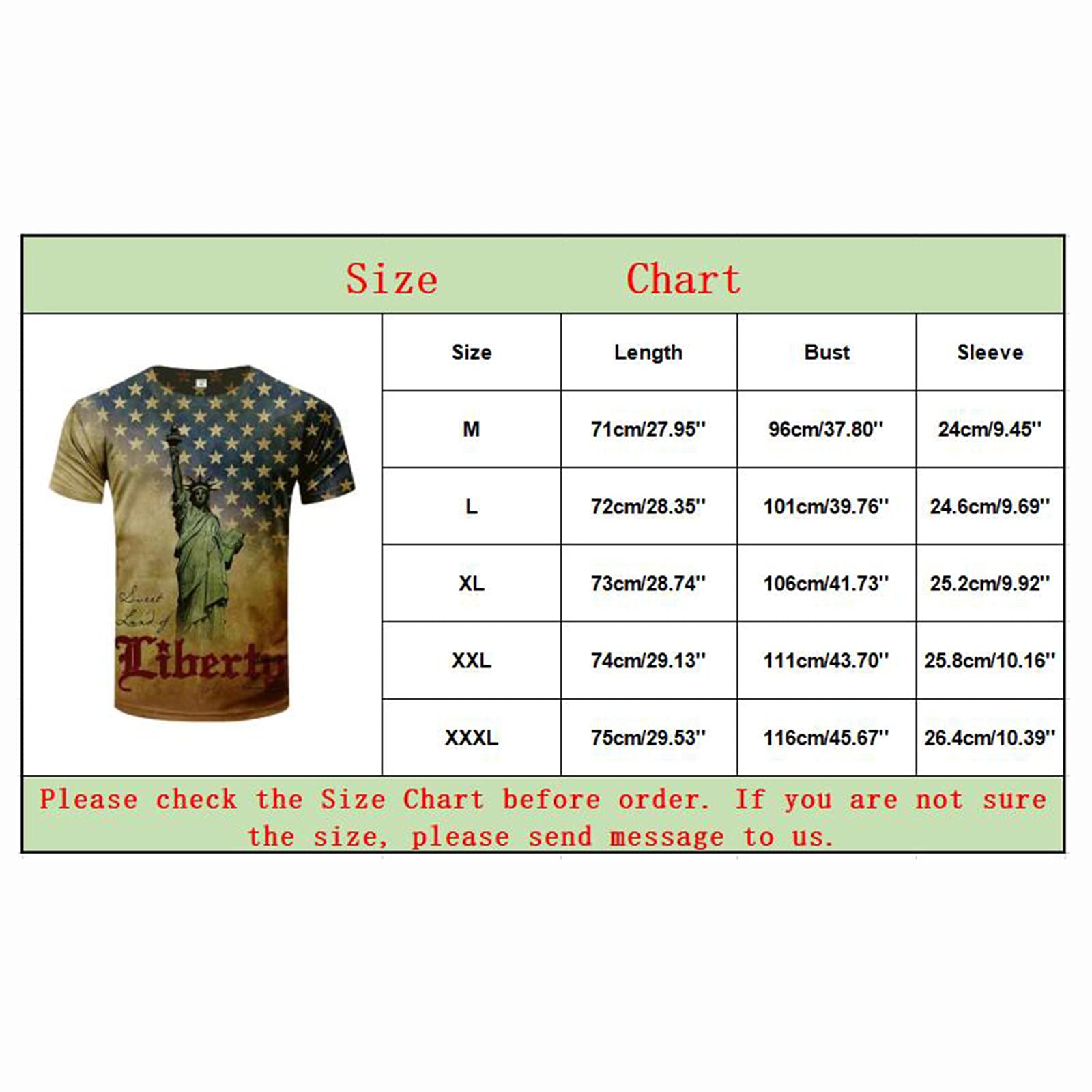 Mens Shirts Casual Summer Slim Fit Summer 3D Digital Printing Independence Day Funny Compression Graphic T-shirt Short Sleeve Blouse Red
