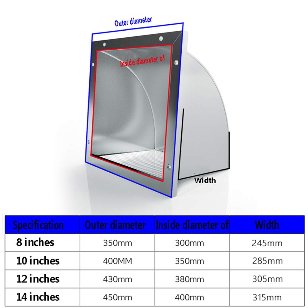 LXLTL Wall-Mountable Bull-Nose Vent, Vent Cowl 304 Stainless Steel Air Vent Louvers Cover Chimney Cowl Cap with Louvres Built-in Fly Screen Mesh Vent Cowl,8 inches