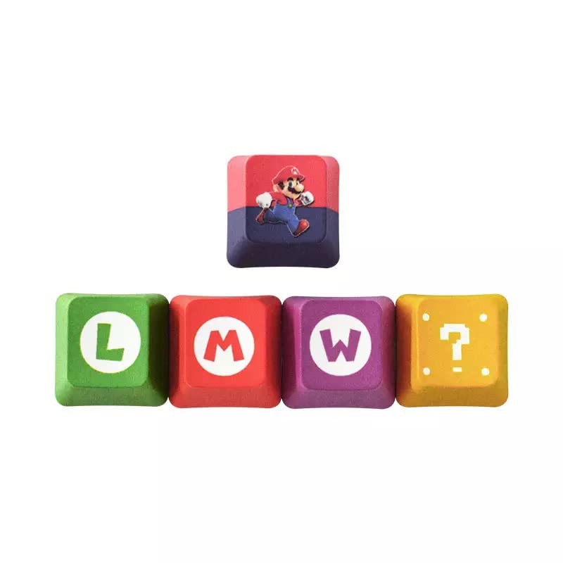 Retro Gaming Gamer Cartoon Super Boy Girl Mechanical Keyboard Keycaps Keys - All 5 Keys Included