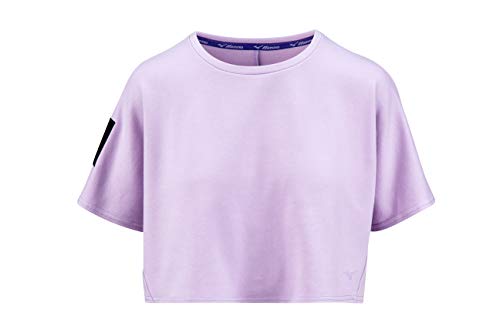 Mizuno Women's Crop Top by x Ronda Rousey, Kata Crop Tee, Karate Short Sleeve Workout Top, Viola, Small