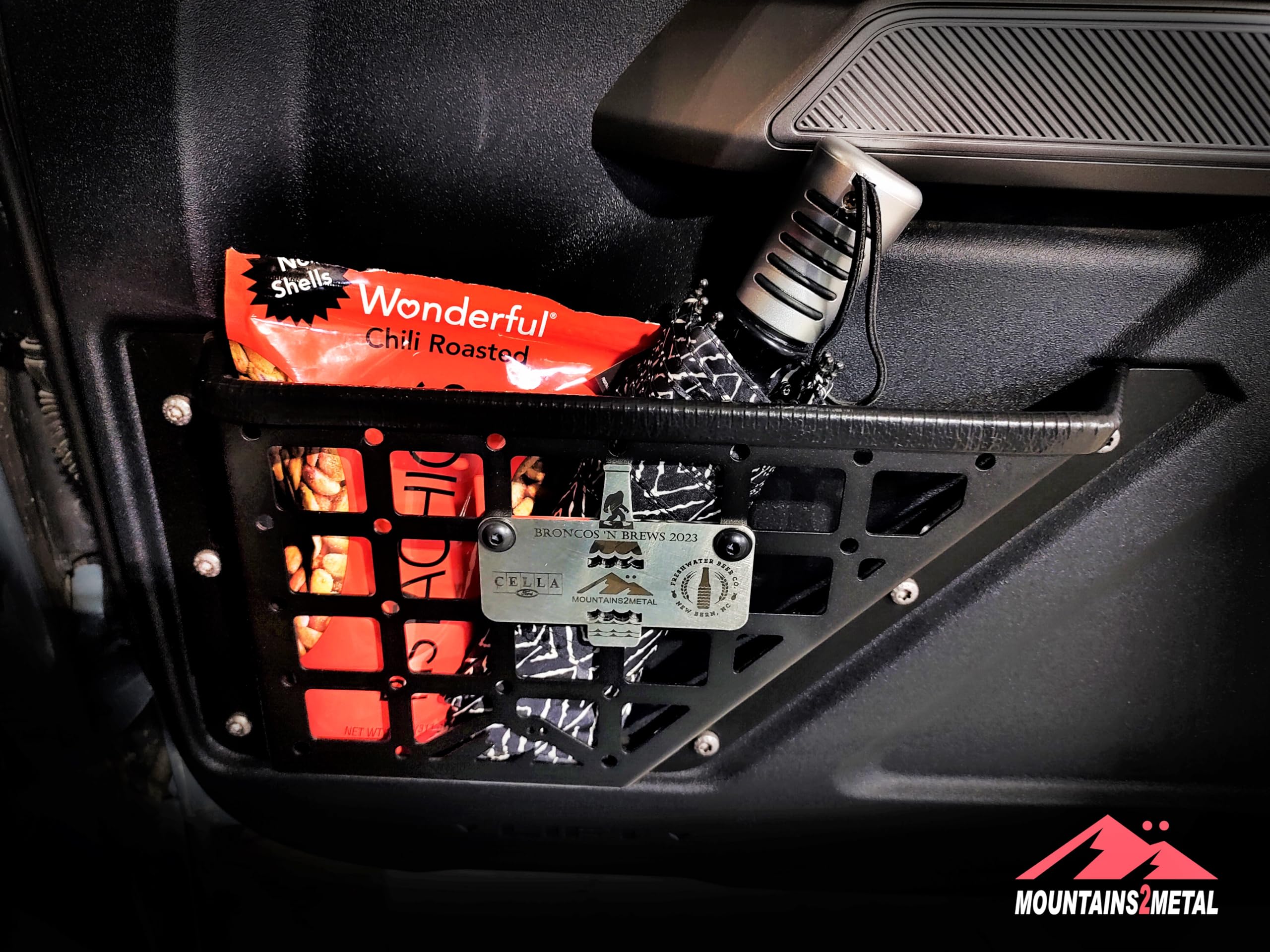 Mountains2Metal Front Door Panel Pocket MOLLE Set fits 2021+ Ford Bronco (Driver and Passenger) Overlanding and Camping Gear