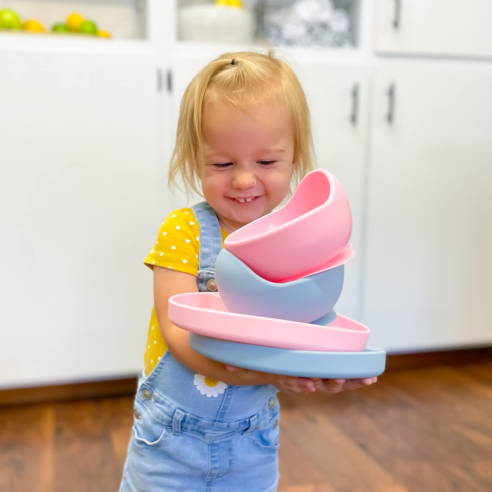 Suction Plate Set for Babies & Toddlers, 100% Food Grade Silicone, BPA Free, Dishwasher and Microwave Safe