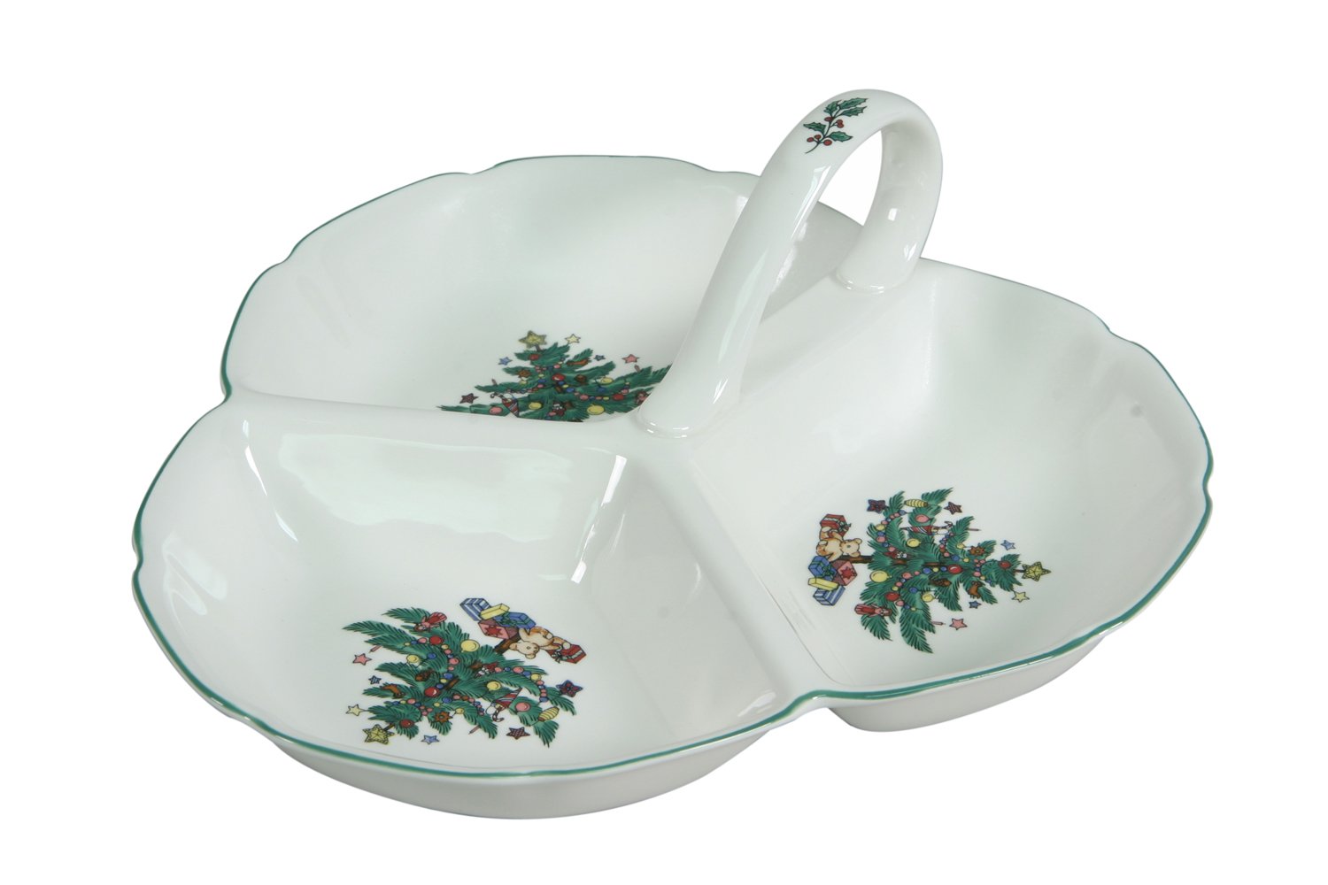Nikko Christmas Giftware Three Section Tray