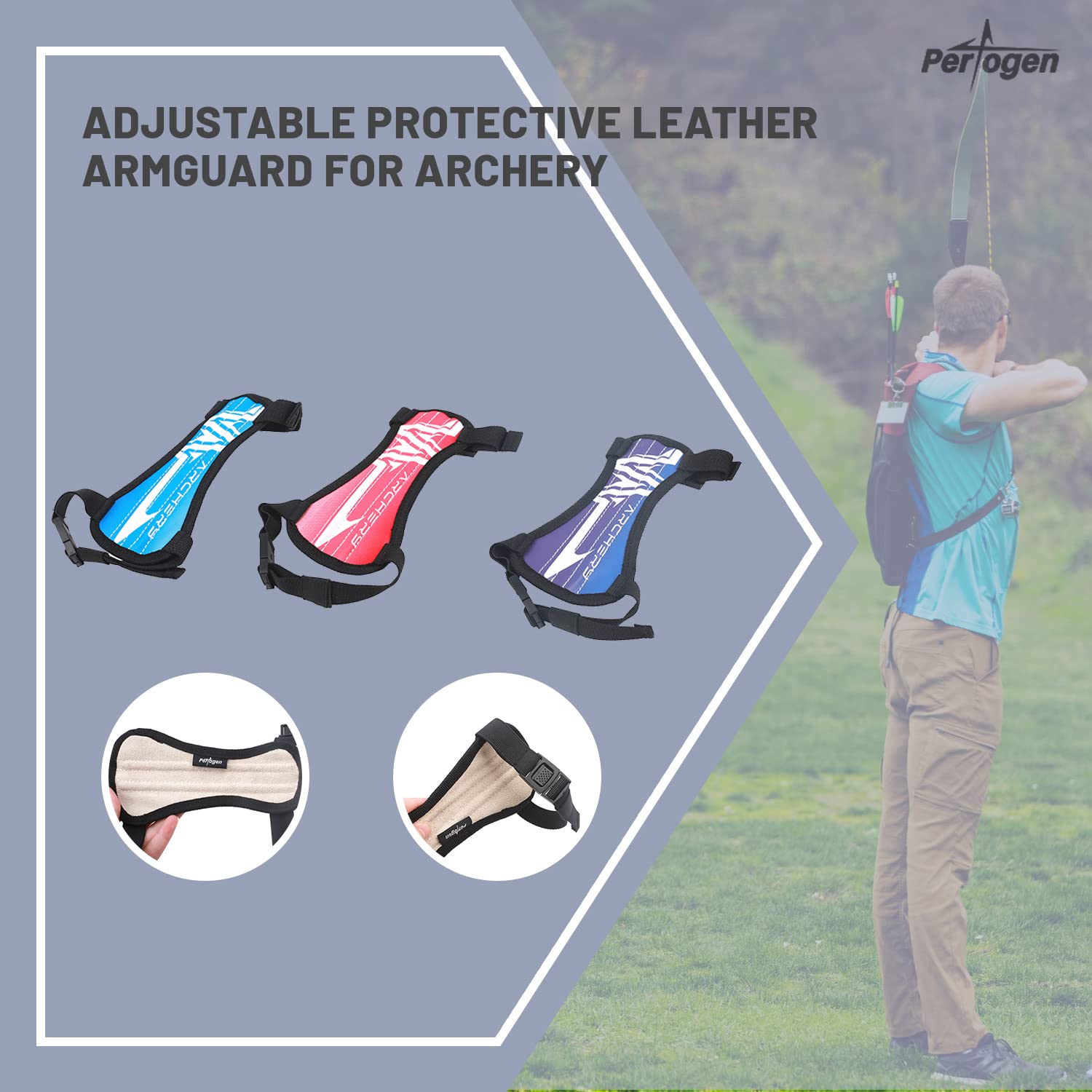 Perogen Archery Arm Guards Arm Adjustable Bow Protector armguard for Adults Shooting Hunting Practice