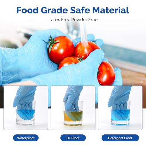 JMU Nitrile Gloves Disposable Latex Free Medium, 200 Count,3.5Mil,Blue