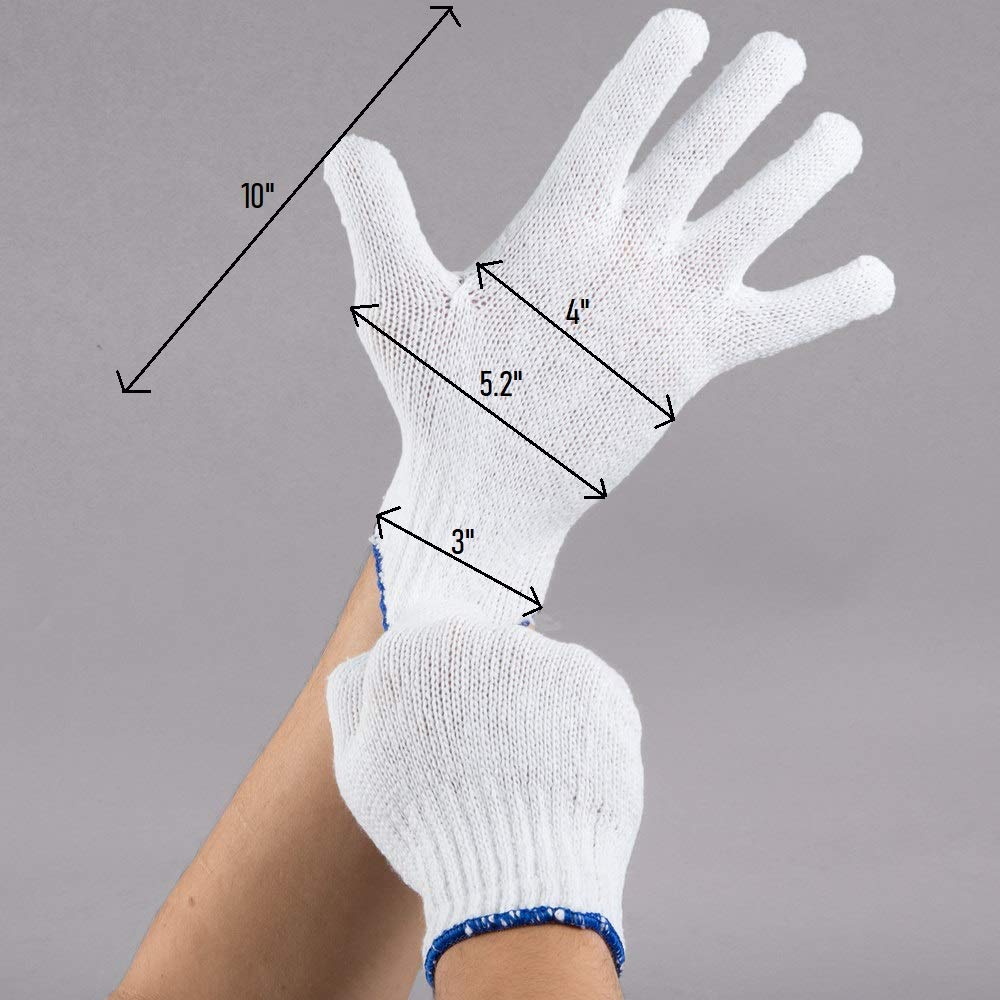 LiZEY 24 Pack Cotton String Knit Cotton Polyester Gloves Plain Seamless Workwear Gloves Protective Industrial Work Gloves (12 Pairs)