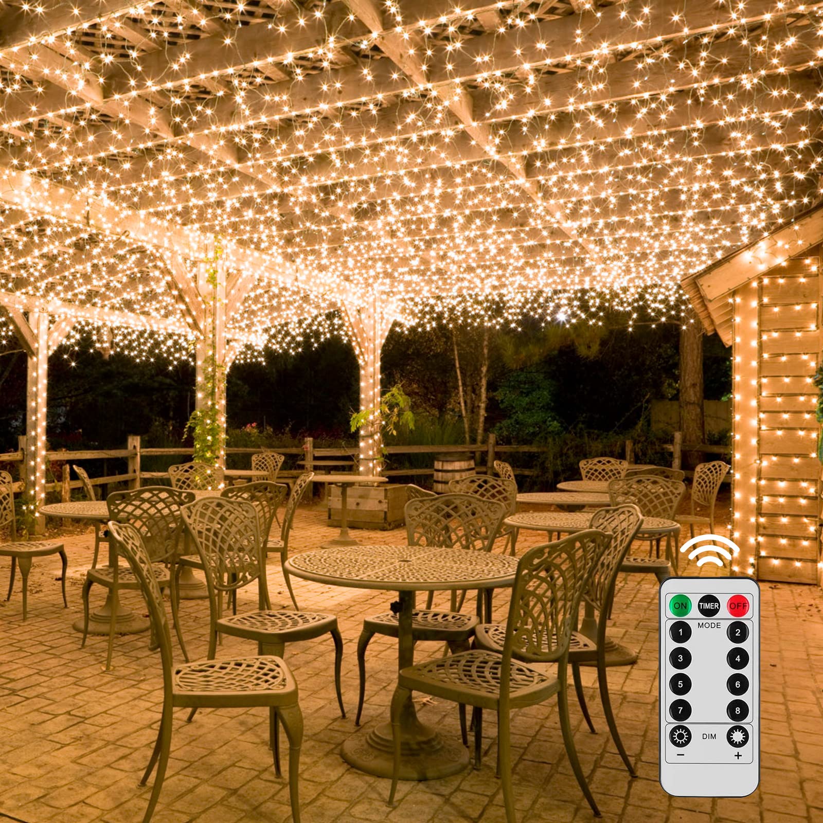 LightsEtc 2 Packs 33 Feet/Pack Fairy Lights Battery Operated, 100 Led Fairy Lights with Remote Timer Control, Waterproof Copper Wire String Twinkle Lights for Bedroom Wedding Indoor Outdoor Decoratio