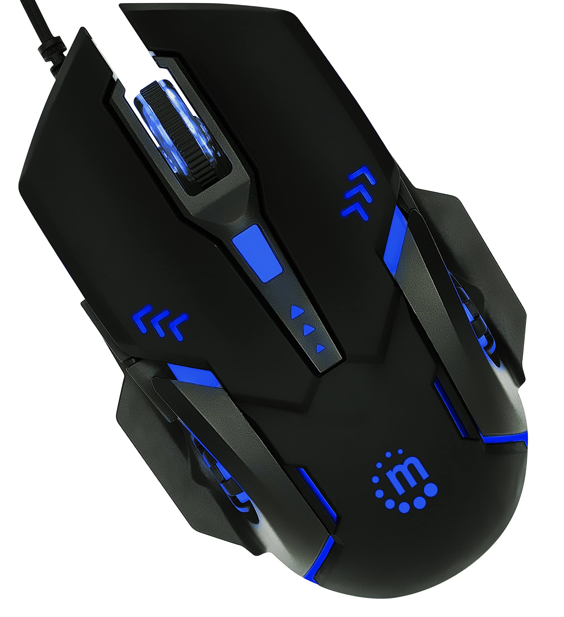 MANHATTAN RGB Gaming Mouse – USB Wired - 3200 DPI Ergonomic Gamer Optical Mouse with Light Up LED - for PC Laptop Computer – Compatible with Windows Mac Linux – Black – 3 Yr Mfg Warranty – 179256