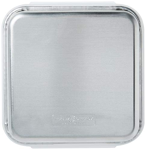 Nordic Ware Natural Aluminum Commercial Square Cake Pan with Lid, Exterior 9.88 x 9.88 Inches