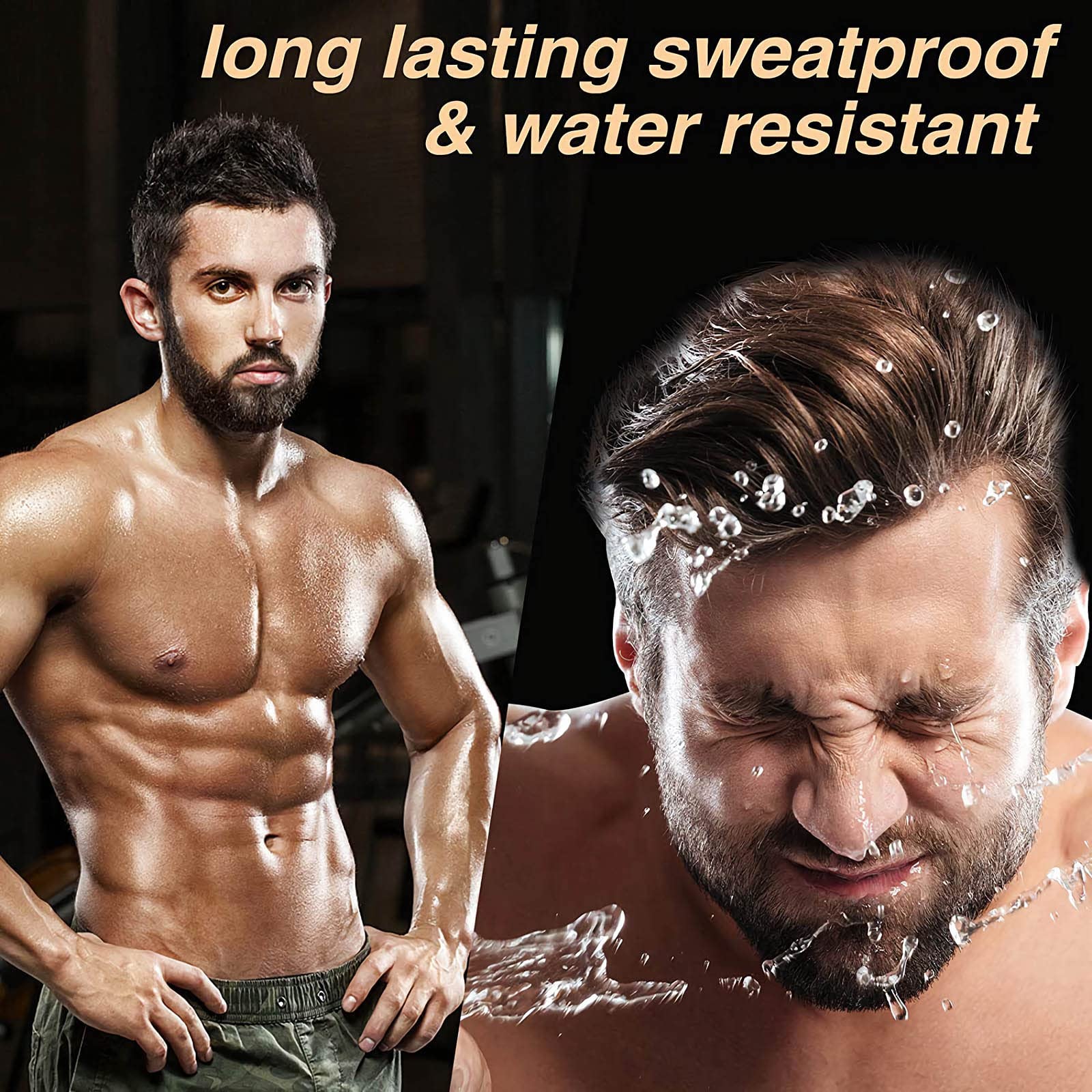 SUMEITANG Beard Pen Filler for Men, with 4 Tip Beard Filling Pen, Beard Dye and Brush for Man Creates Natural Looking Beard, Moustache and Eyebrows, Waterproof and Longlasting Beard Pencil Kit-Black
