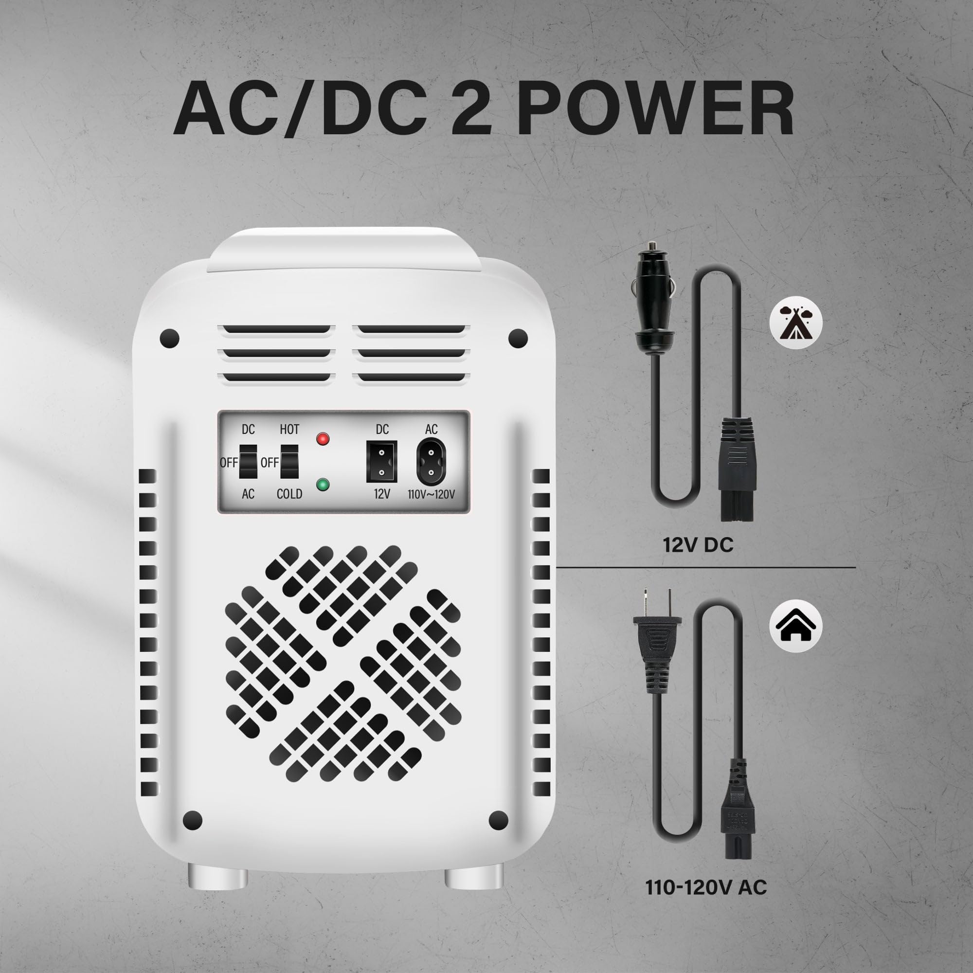 Mini Fridge, 4L/6 Can Portable Cooler & Warmer Freon-Free Small Refrigerator Provide Compact Storage for Skincare, Beverage, Food, Cosmetics, White as Pic