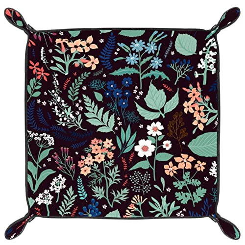 Premium Dice Tray for Rolling - Suitable for Metal Dice, RPG, DND, Table Games,Floral Plant Flower