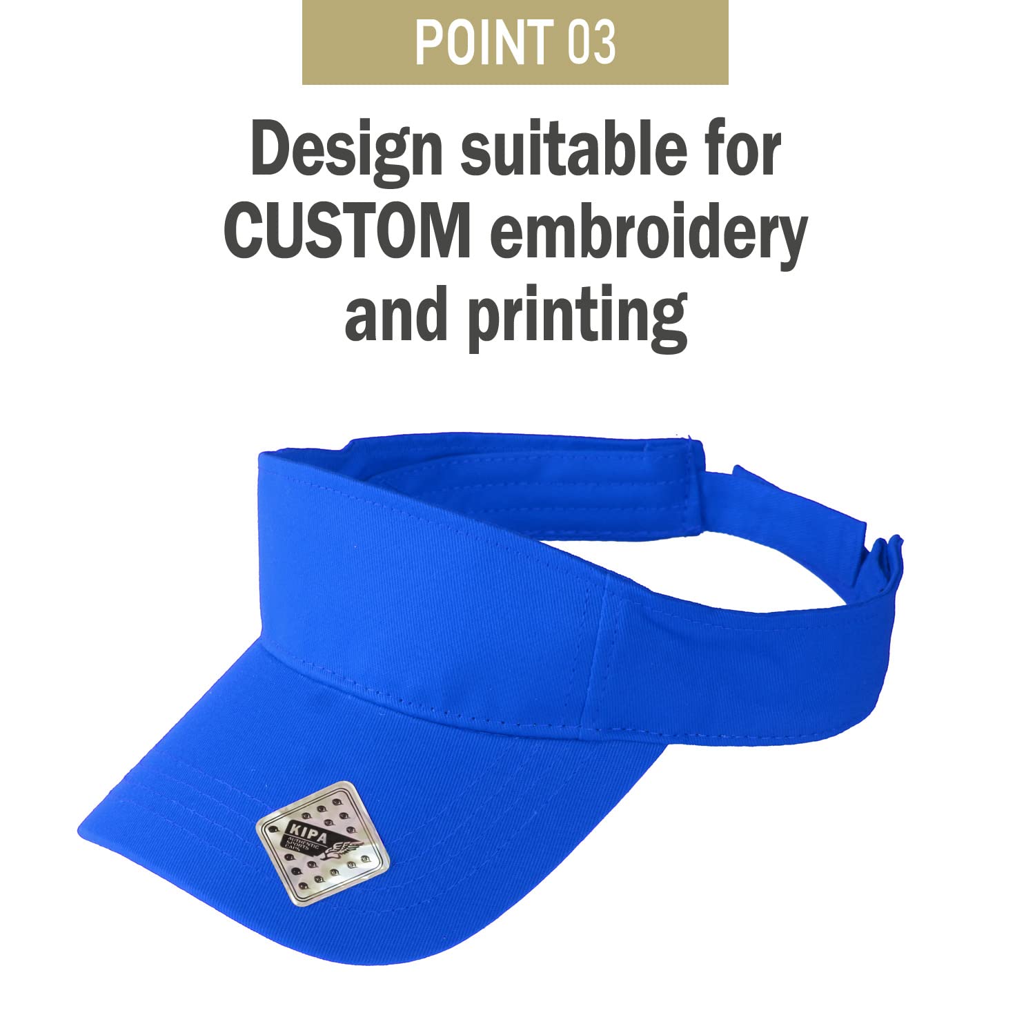 PLAIN GEAR Golf Visor hat for Men & Women - Sun Visors Hats Suitable for Tennis and Other Sports - Adjustable Velcro Closure (LT Grey)