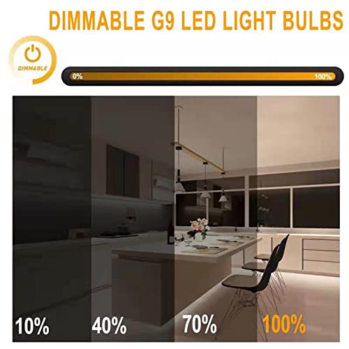 MRAFNELU G9 LED Bulb Dimmable, Daylight White 6000K 4W Equivalent to 40W Halogen Bulb, 120V Bi Pin Base LED Blubs 360°Beam Angle 450LM for Home Lighting(6 Pack)