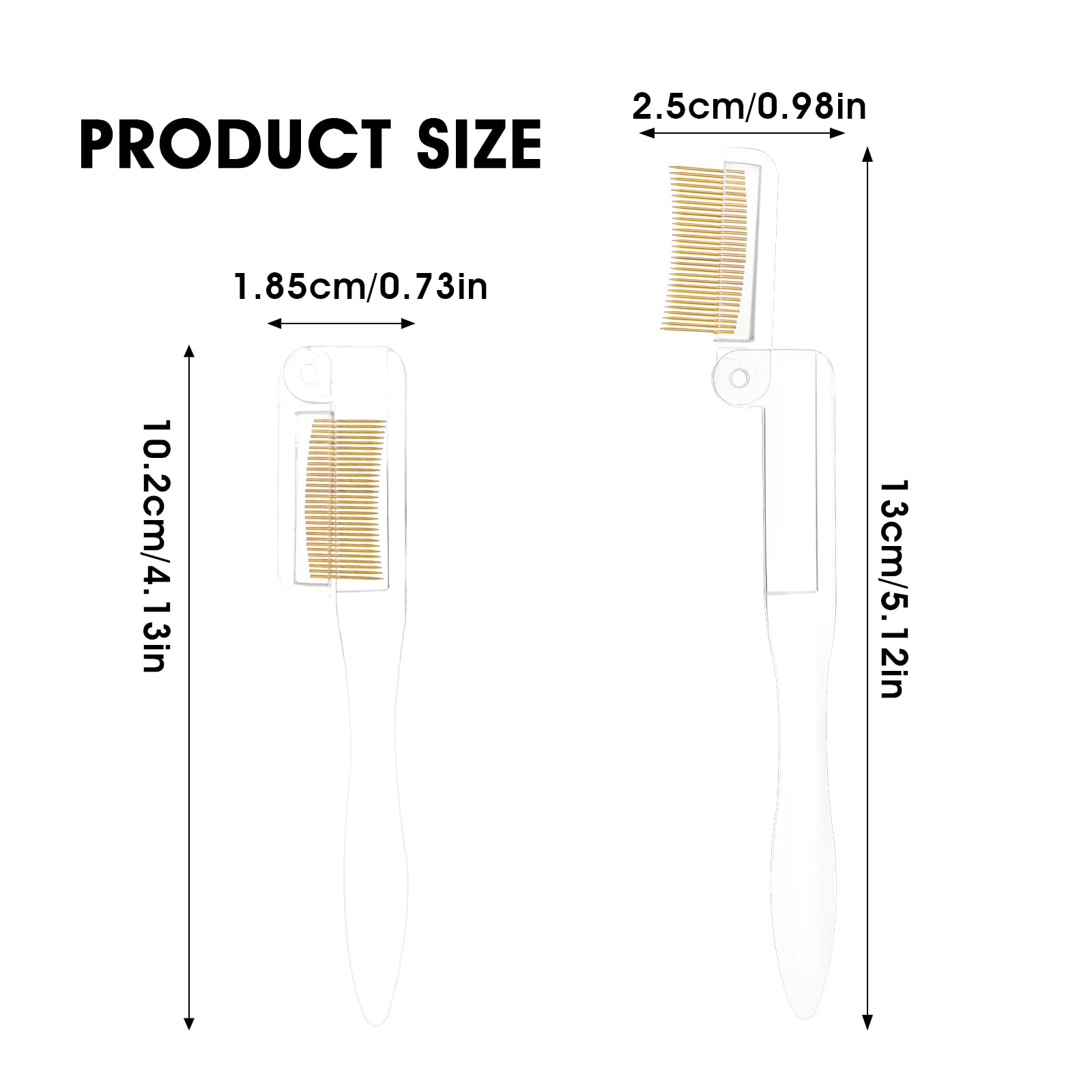 Sibba Folding Eyelash Comb 2 PCS Metal Teeth Eyelashes Separator Curler Steel Eyebrow Mascara Brush Lash Comb Cosmetic Brushes Makeup Grooming Tools