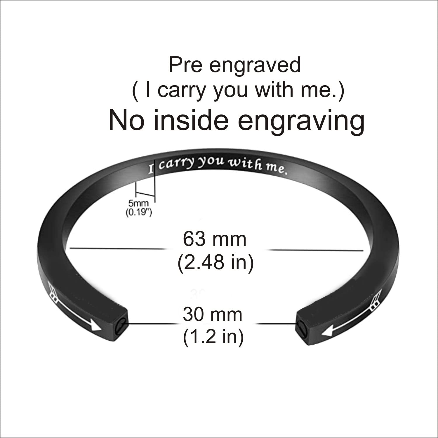 Personalized Engraved Urn Bracelet Cremation Bracelet for Ashes Memorial Ashes Bracelet Openable Cuff Bangle Women Bracelet