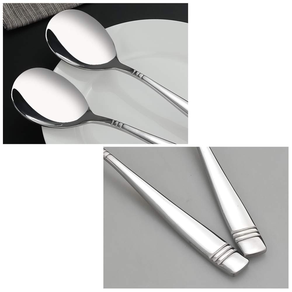 Obston Stainless Steel Buffet Serving Spoons, 9.65 Inch Dinner Buffet Spoons, Set of 6