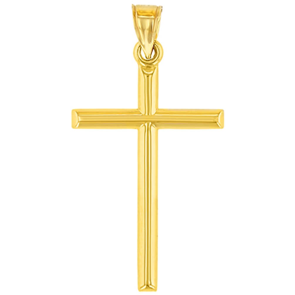 Jewelry America 14K Yellow Gold Classic Latin Plain Cross Pendant