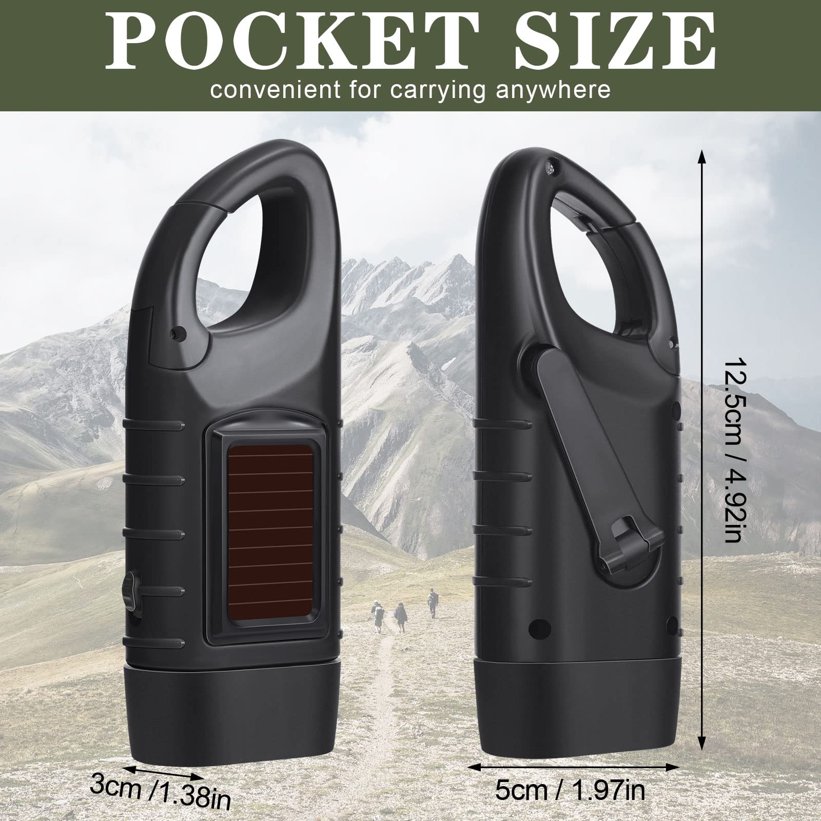 Leelosp 9 Pieces Hand Crank Solar Powered Flashlights, Emergency Rechargeable LED Flashlight Survival Flashlight Gear Self Powered Charging Torch for Outdoor Sports Hiking Camping, Green Yellow Black