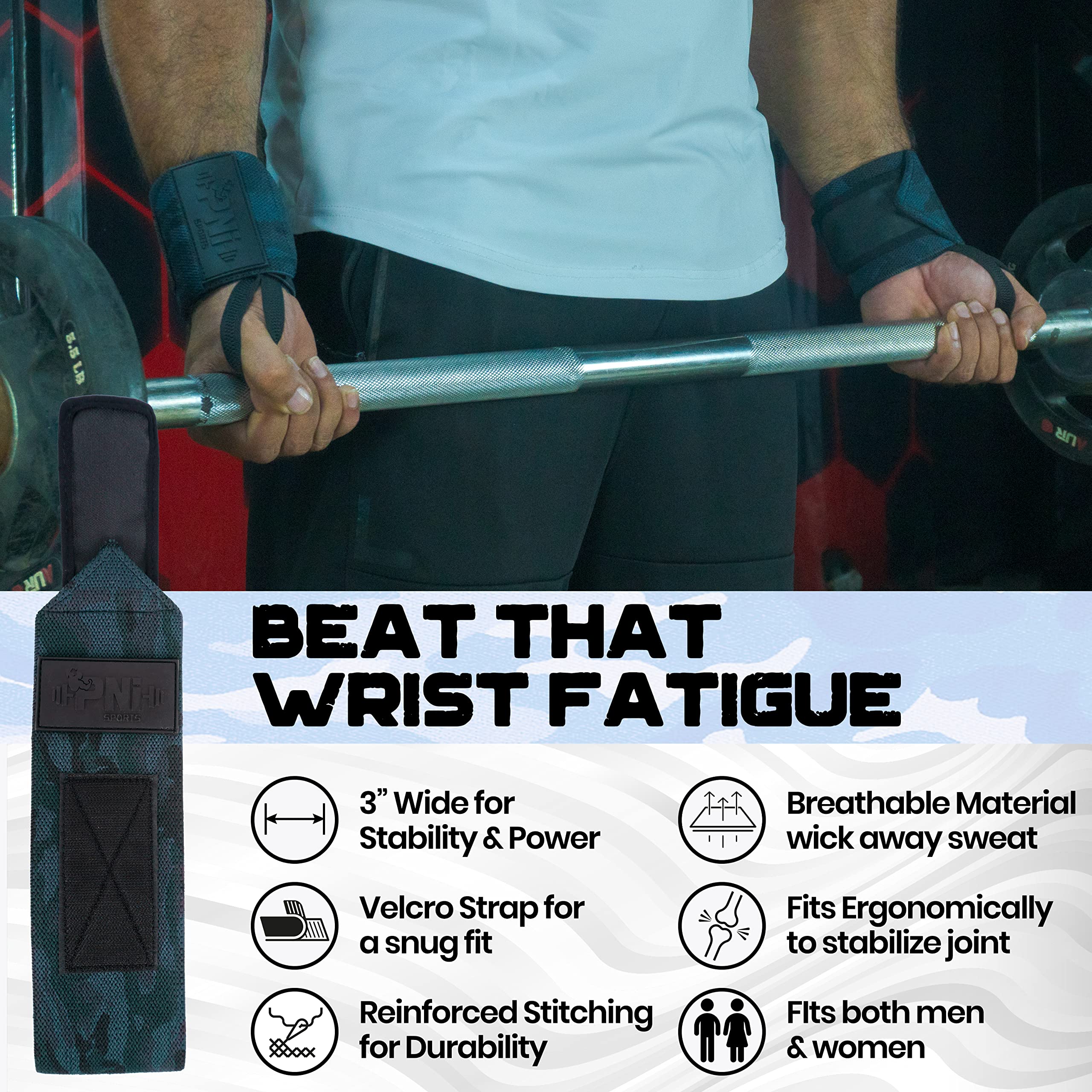 PNI Wrist Wraps β Wrist Wraps for Weightlifting, Workouts and Powerlifting | Gym Accessories and Stuff | Wrist Brace and Wristbands Heavy Duty