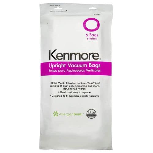 Kenmore 53294 Style O HEPA Cloth Vacuum Bags for Kenmore Upright Vacuum Cleaners 6 Pack, White + MEIN HAUS fast re-order card
