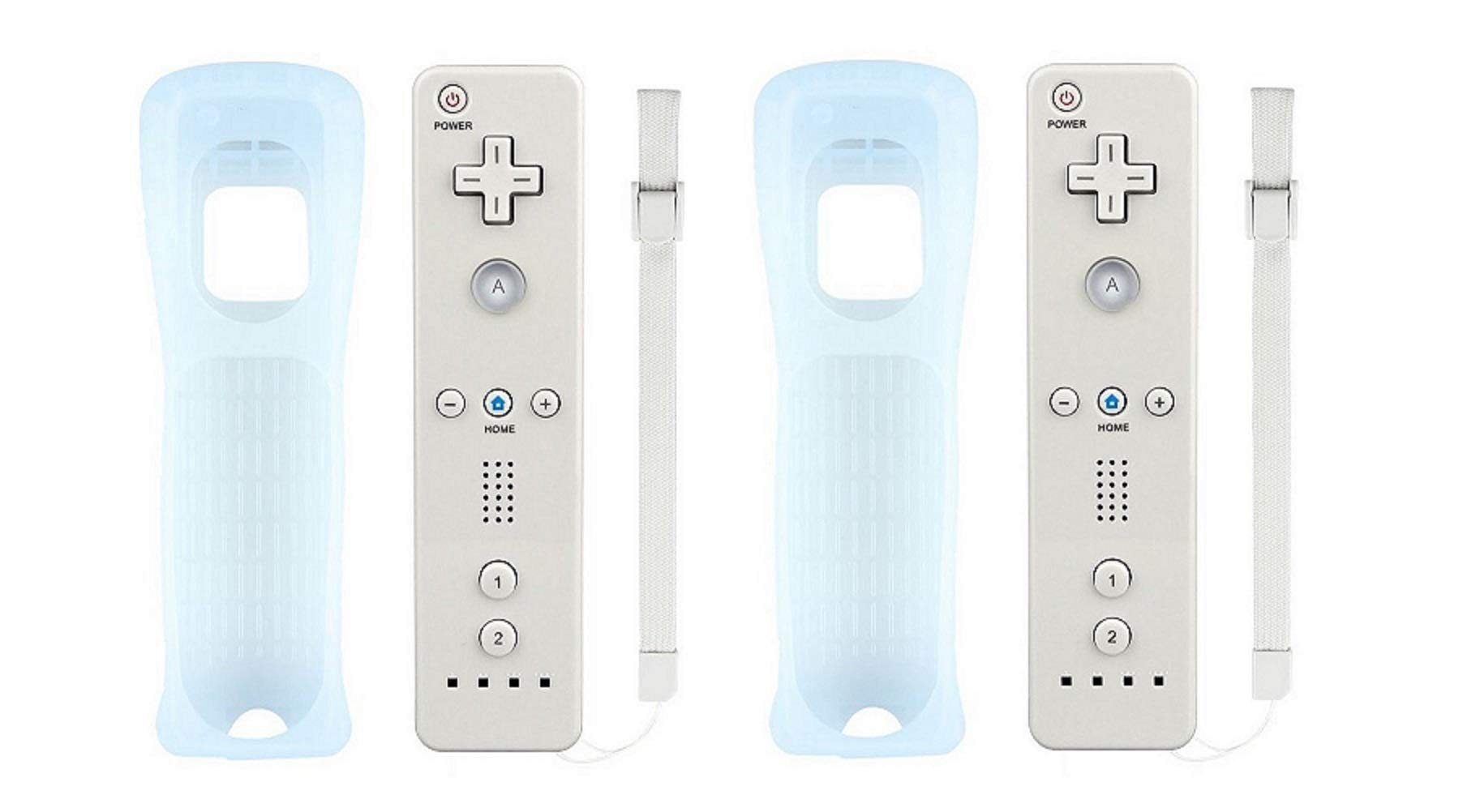 LION FISH - Remote Wireless Controller (2 Packs) for Nintendo Wii&Wii U Video Game Gamepads(No Motion Plus).(White)