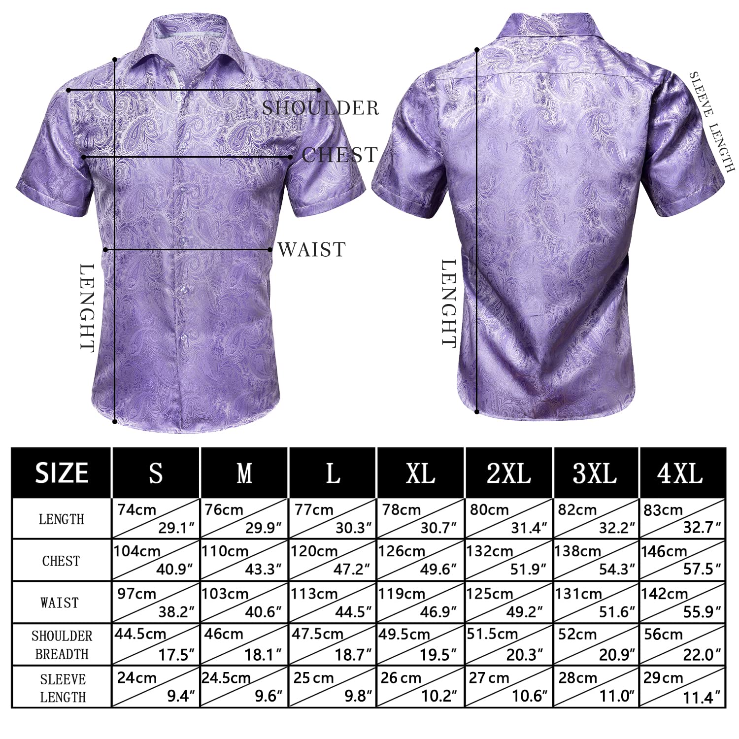Men's Silk Shirt Paisley Floral Jacquard Short Sleeve Button Down Dress Shirts Formal Casual Wedding Party Deep Green