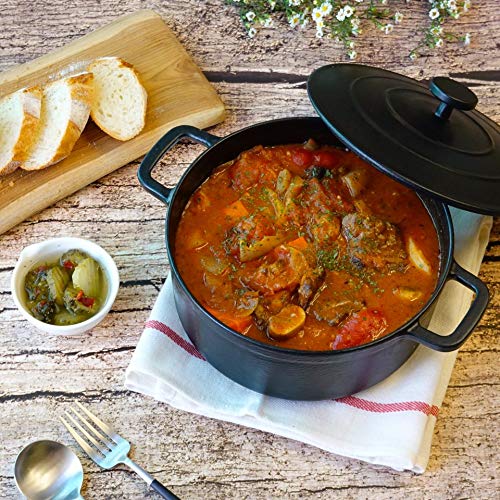 MOOSSE Premium Dutch Oven, Enameled Cast iron Pot for Induction Cooktop, Stove, Oven, No Seasoning Required, Made in Korea, 4.2 Quarts (4L), 9.4β (24 cm)