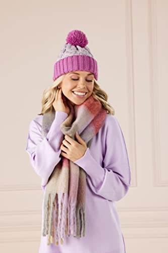 Mud Pie Bright Check Womens Scarf, One Size, Blue