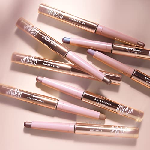 Mally Beauty Evercolor Eyeshadow Stick Duo- Dusty Rose Shimmer, Moonlight Shimmer - Waterproof and Crease-Proof Formula - Easy-to-Apply Buildable Color - Cream Shadow Stick