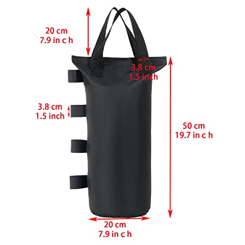 JSJHE canopy tent weight bag for pop up canopy Heavy Duty Sandbag for Backyard,Outdoor Patio,Sports (6pcs-round, black)