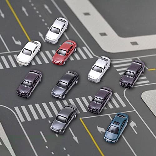 predolo 10Pcs Mini Model Car Painted Accessories Vehicle Toys for Street Layout Railway Scenery Sand Table DIY Model Collection, 1/200