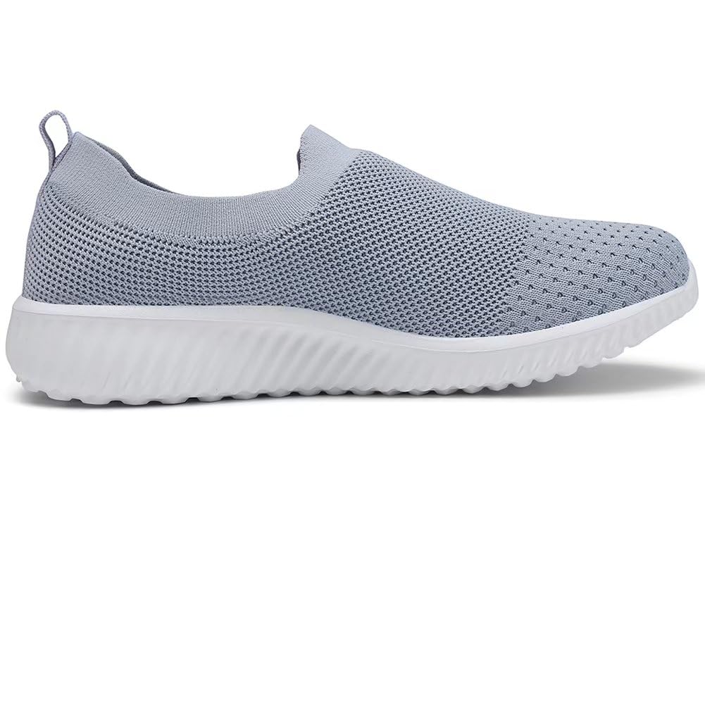 LANCROP Women's Walking Nurse Shoes - Mesh Slip on Comfortable Sneakers 6 US, Label 36 Grey