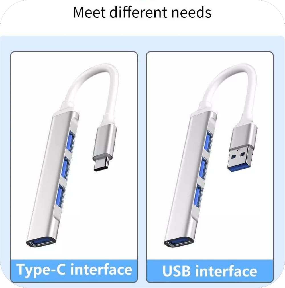 USB 3.0 Hub Expander Mini USB Hub Extensions 4 Port USB Adapter Station, Ultra Slim Portable Data Hub USB Splitter Aluminum Applicable for Laptop, iMac Pro, MacBook Air, Mac, Notebook PC