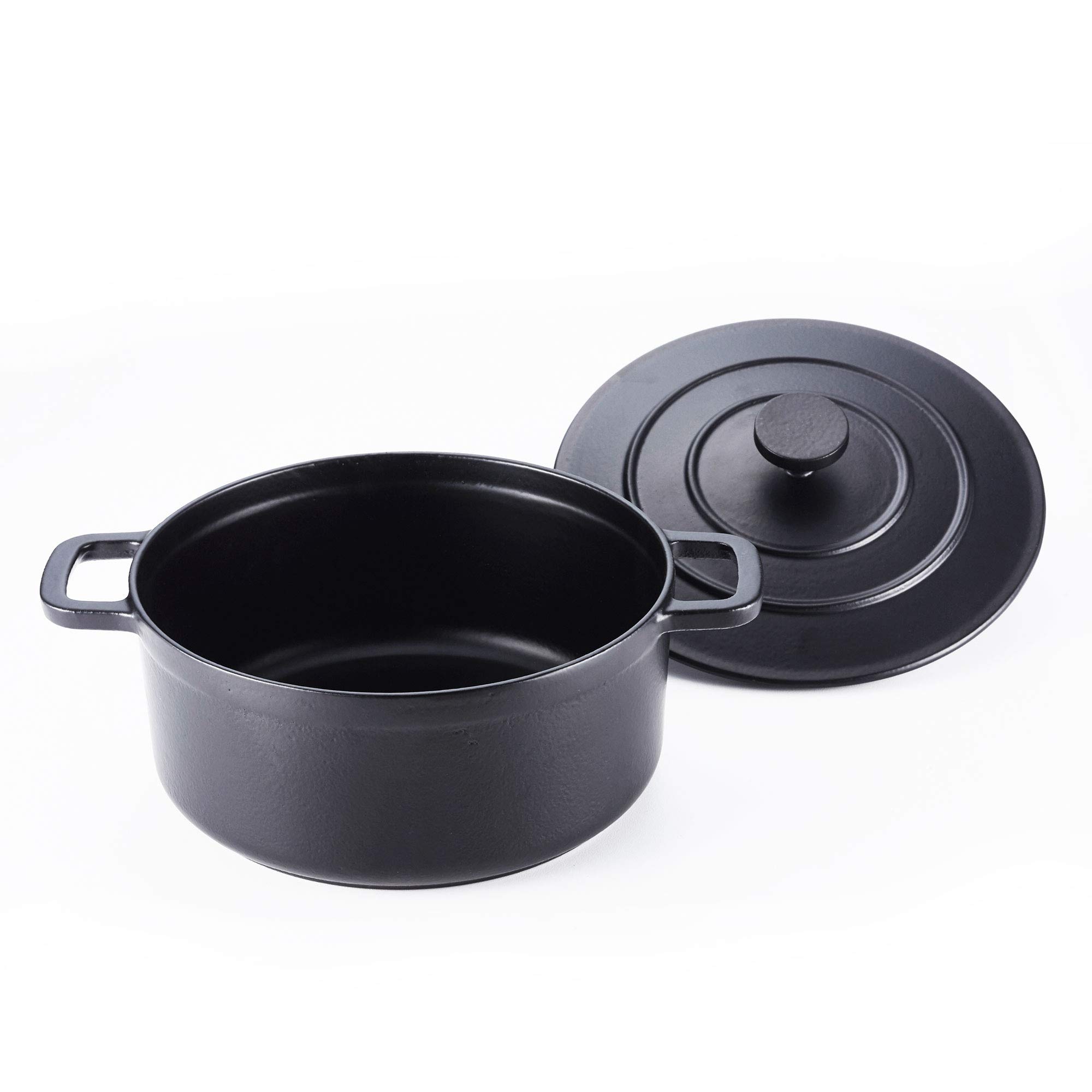 MOOSSE Premium Dutch Oven, Enameled Cast iron Pot for Induction Cooktop, Stove, Oven, No Seasoning Required, Made in Korea, 4.2 Quarts (4L), 9.4β (24 cm)