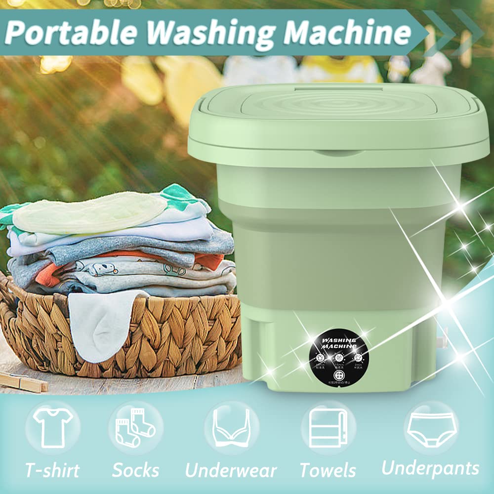 Mini Washing Machine, Foldable Ultrasonic Turbo Washing Machine,for Small Clothing,Underwear Suitable for Home, Business, Travel, College Room, RV, Apartment