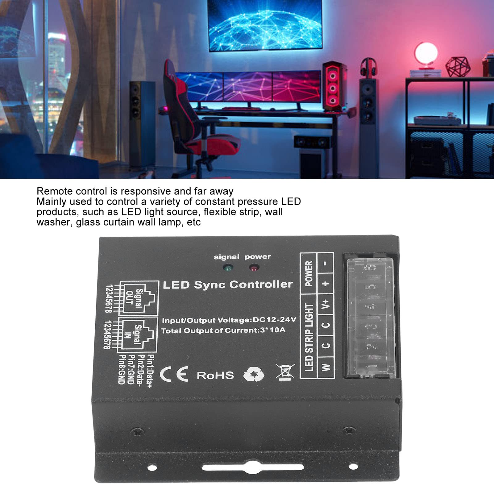 Naroote LED Dimmer Controller, RF Remote LED Dimming Controller Sensitive Response for Wall Lamp