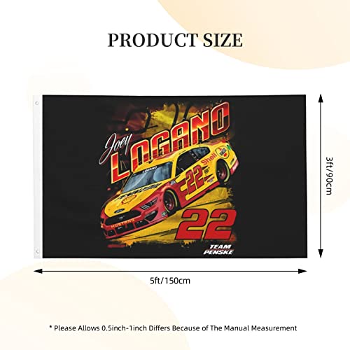 Joey Logano 22 3x5 Ft Flag Double-Sided Printing Banner Indoor Outdoor Decorative Flags Metal Grommets Durable