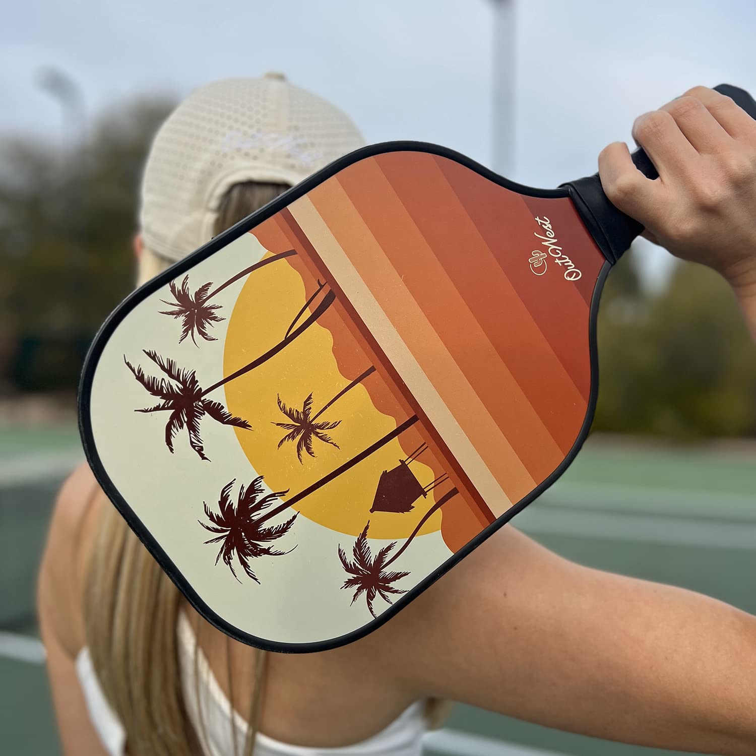 OutWest Sport Pickleball Paddle - Marine Layer | Graphite Carbon Face | Polypropelene Honeycomb Core | Cover Included | Out West Sport