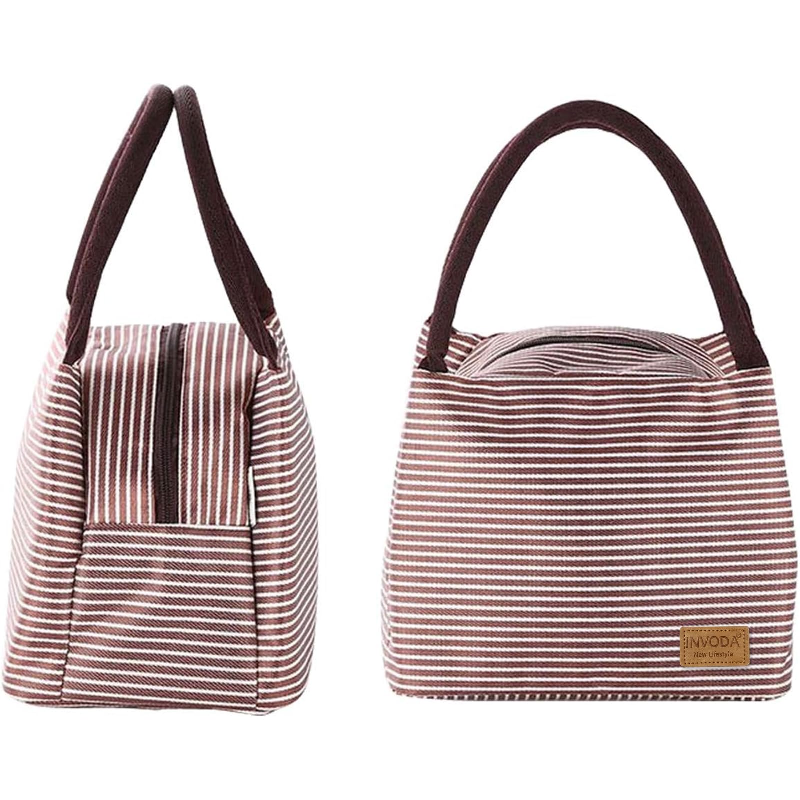 Lunch Tote Bag 4PCS Reusable Lunch Bag Portable Insulated Cooler Bag Thermal Lunch Organizer Bag for Work Picnic (Green+Red+Brown+Blue) Group02