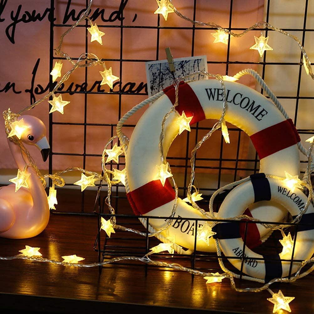 Led Fairy Lights Battery Operated, Mini Battery Powered Copper Wire Starry Fairy Lights for Bedroom, Christmas, Parties, Wedding, Centerpiece, Decoration Warm Light (1 pcs)