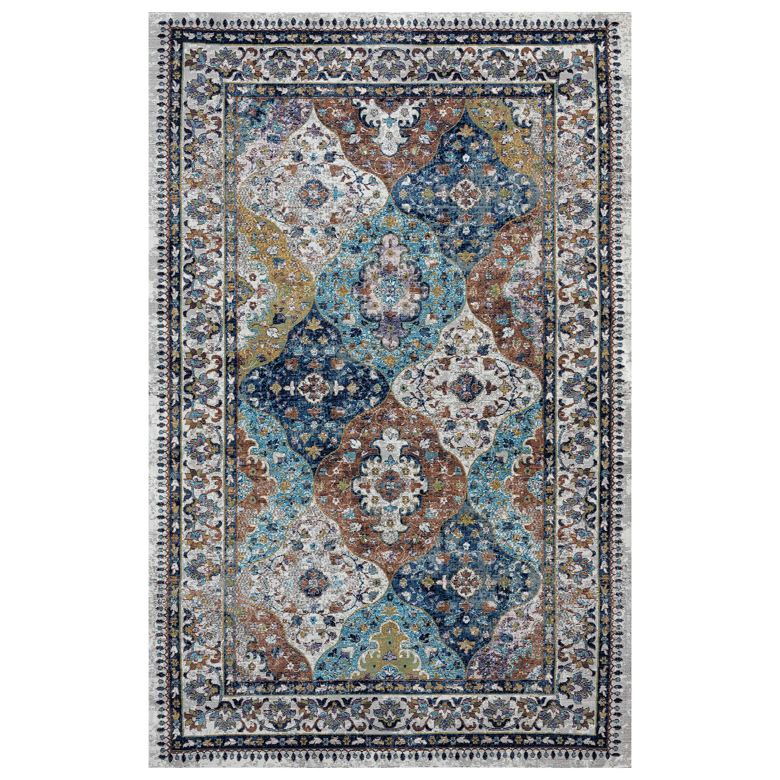 LR Home Bohemian Tabriz Area Rug, 4' x 6', Multi