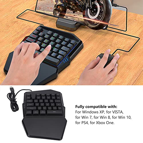 PUSOKEI 35key Mini One Handed Keyboard, RGB Backlit Gaming Keyboard USB Wired Left Handed Keyboard for PC, Laptop, Desktop, Games