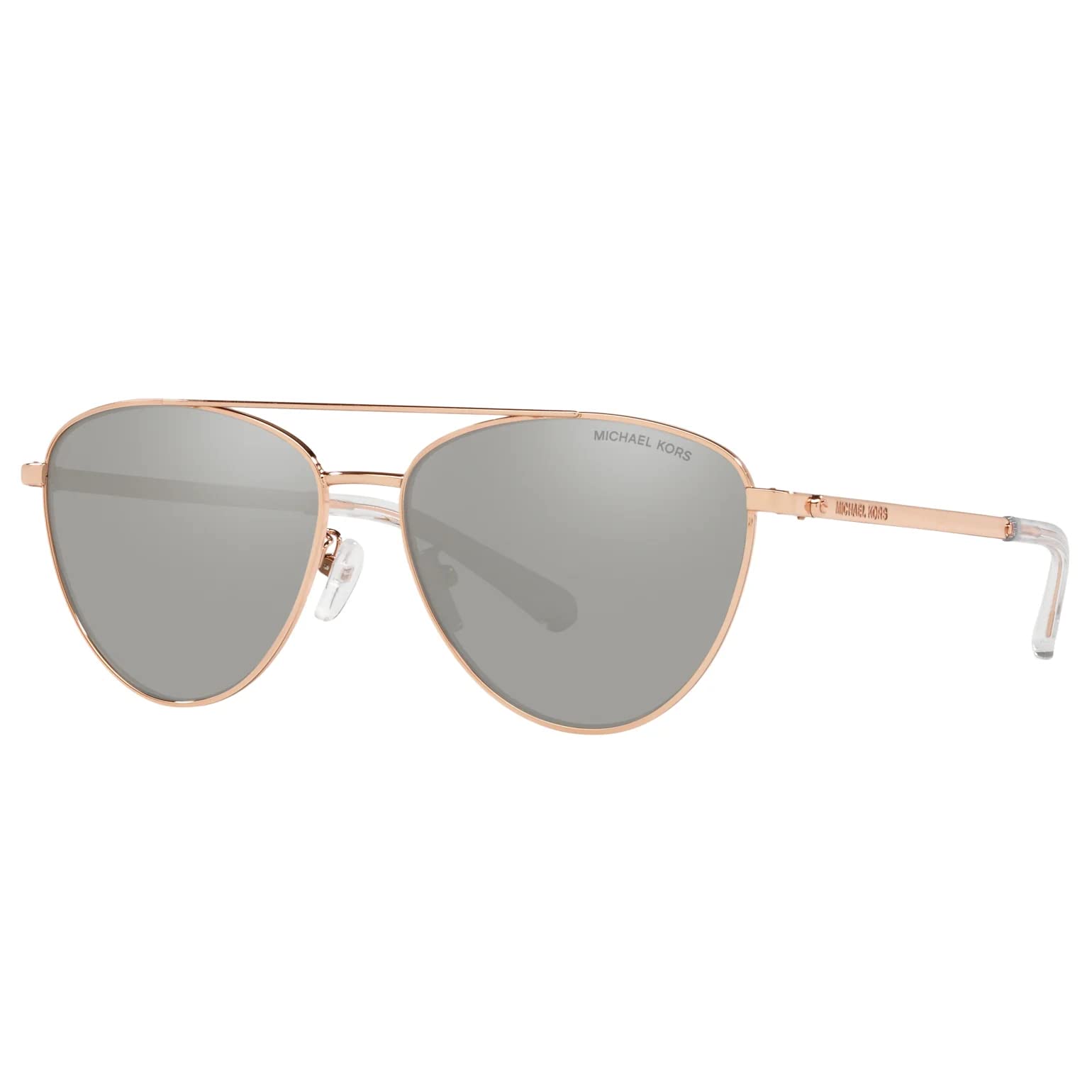 Michael Kors MK1056 Barcelona Aviator Sunglasses 58mm Rose Gold/Silver Mirrored One Size