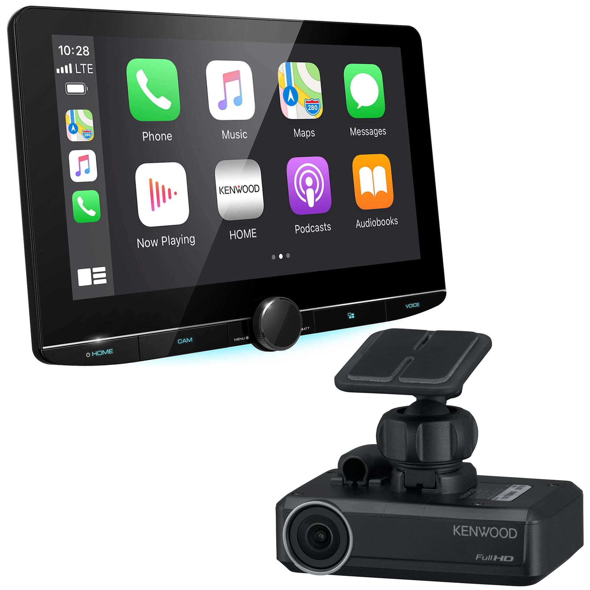 KENWOOD eXcelon Reference DMX1057XR 10.1" Digital Multimedia Bluetooth Car Stereo with USB, 10.1" Floating Touchscreen HD Display, AM/FM HD Radio| Plus Kenwood DRV-N520 Dash Cam