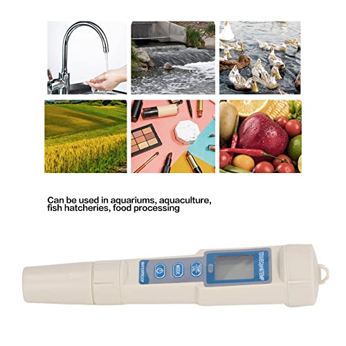PH Meter, Ergonomic Large Display Screen Easy to Carry Smart Water Quality Tester Waterproof 4 in 1 for Aquaculture for Fish Hatchery
