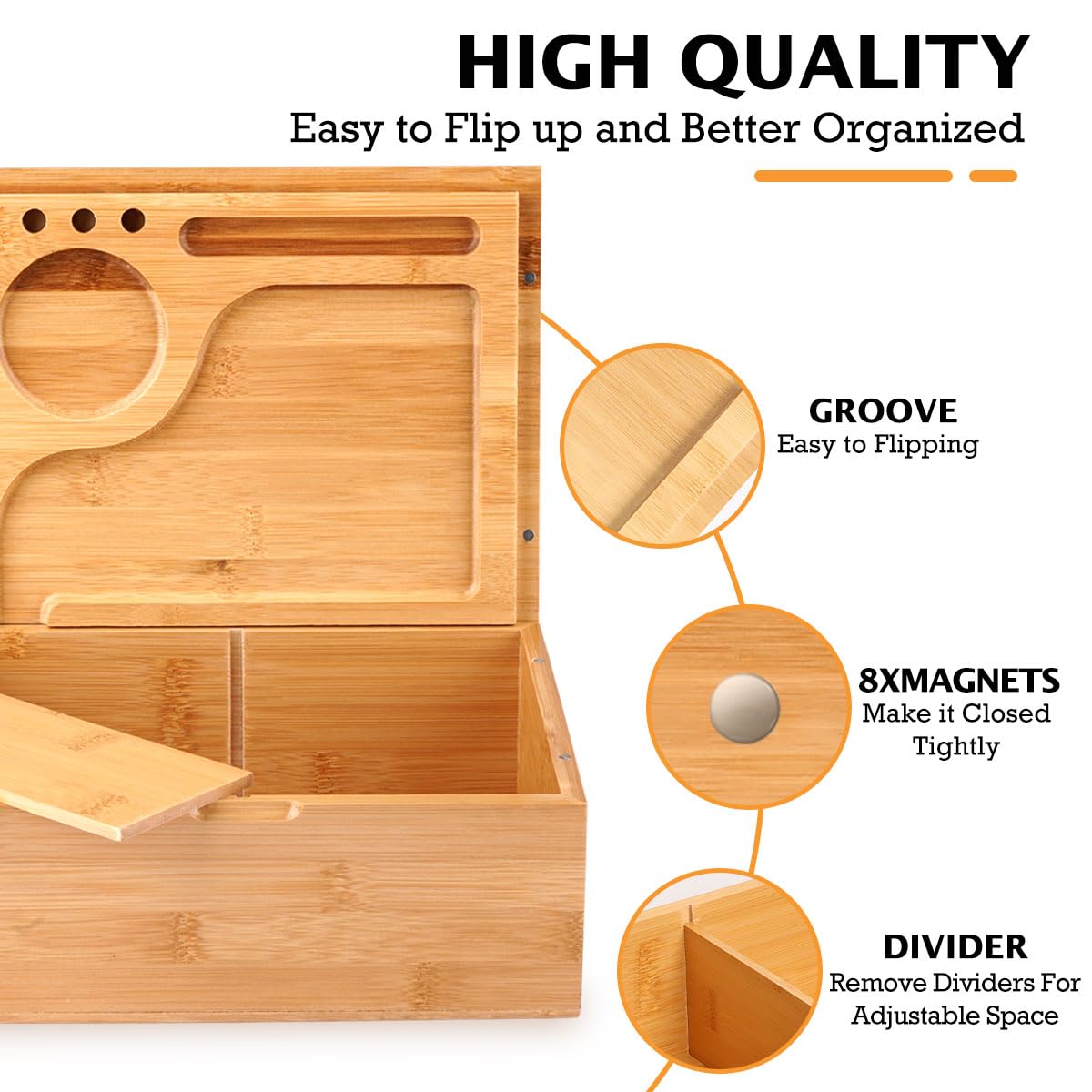 Lockable Lunch Box with Combination Lock,Insulated Lunch Bag and Large Natural Bamboo Decorative Storage Box Wooden Keepsake Box Great Gifts