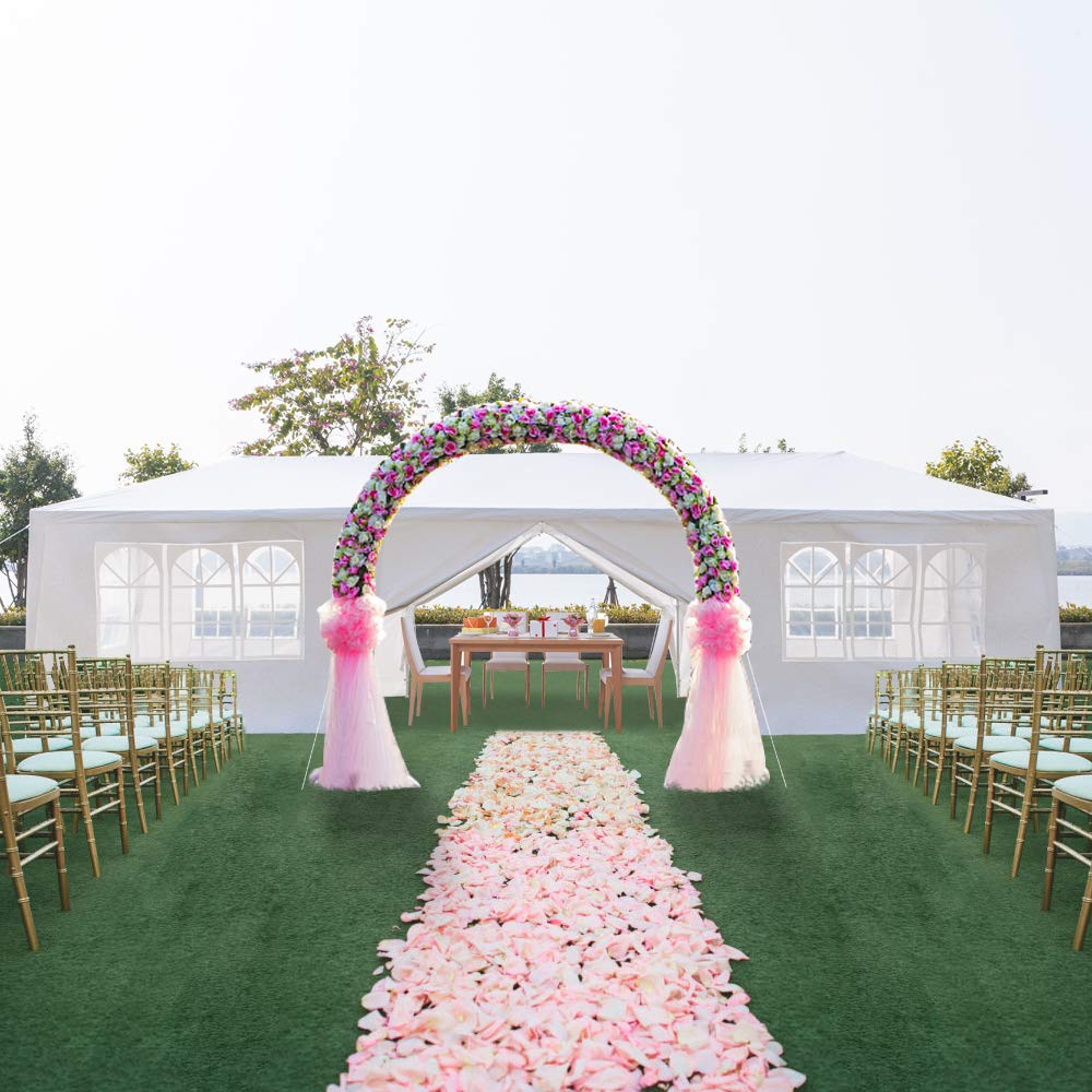 KepooMan 10' x 30' Outdoor Gazebo Canopy Waterproof Party Tent Wedding Canopy with 8 Removable Sidewalls & Brighter Church Windows