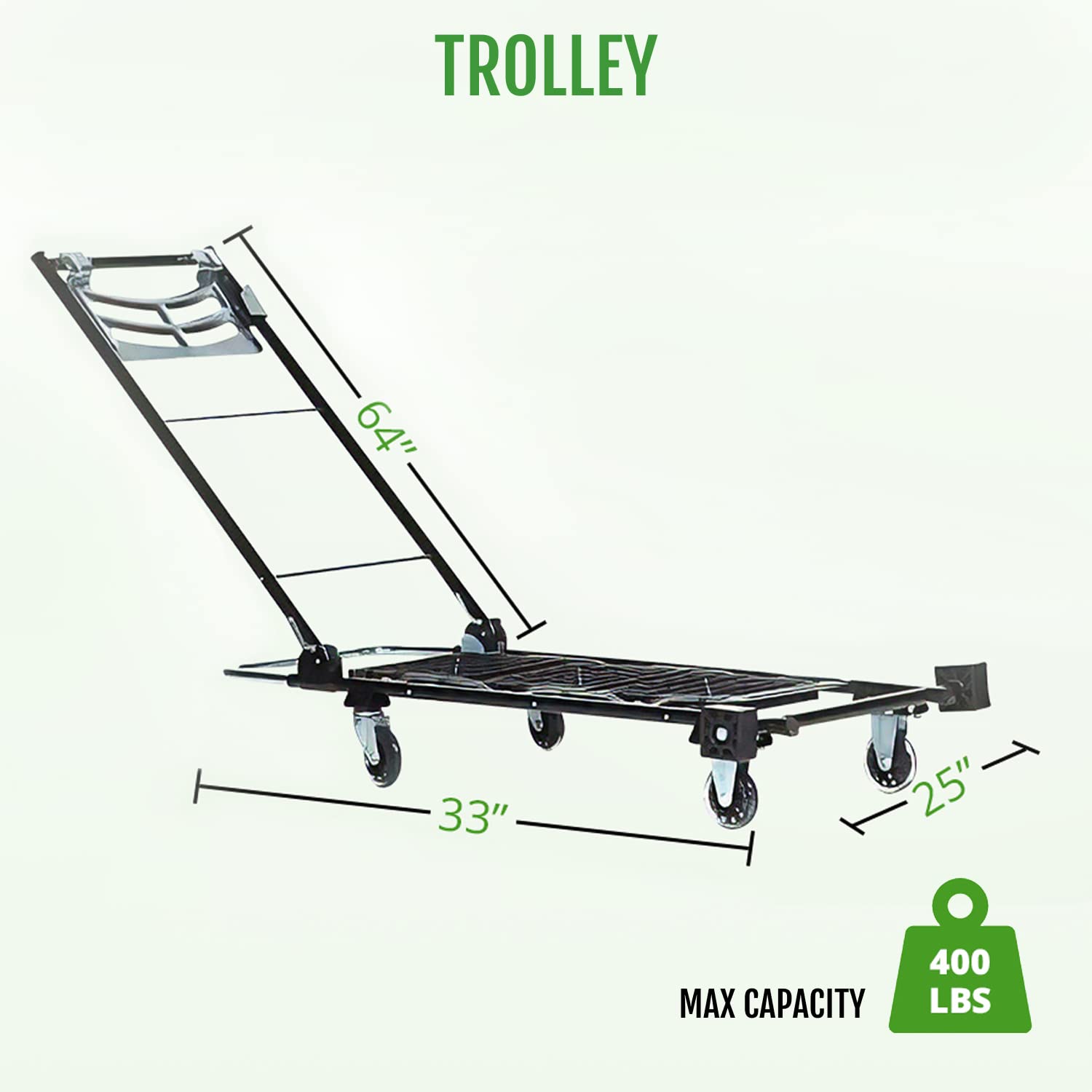 Kerry Kart Foldable and Portable Utility Cart in Black, Compact and Versatile Moving Solution