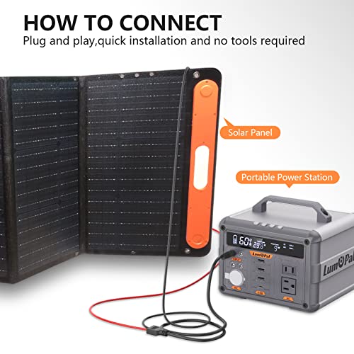 Lumopal Solar Connector to DC 5.5 * 2.1MM Adapter Cable, 1.5M / 5FT with DC 5.5 * 2.5 MM/ 7.9 * 0.9MM to DC 5.5 * 2.1MM Converter Portable Power Station Heavy Duty Wire